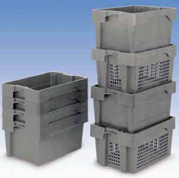 Contenedores apilables y encajables con paredes cerradas Bito DSTG ...